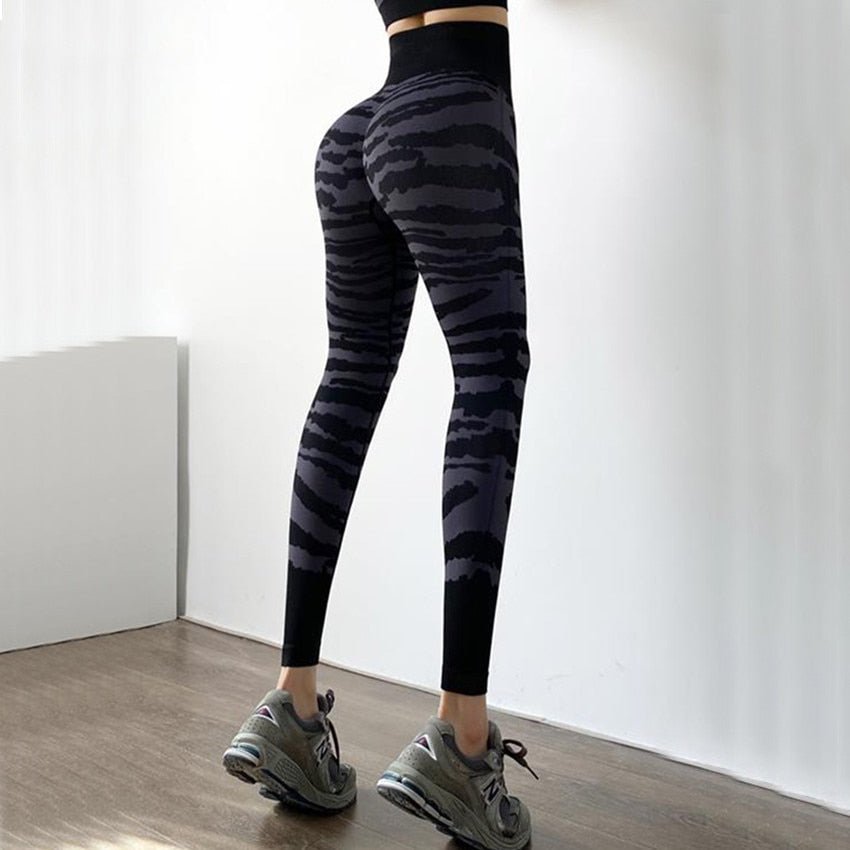 Tiger Print Seamless Gym Leggings | Women's Gym Leggings — Flamin' Fitness